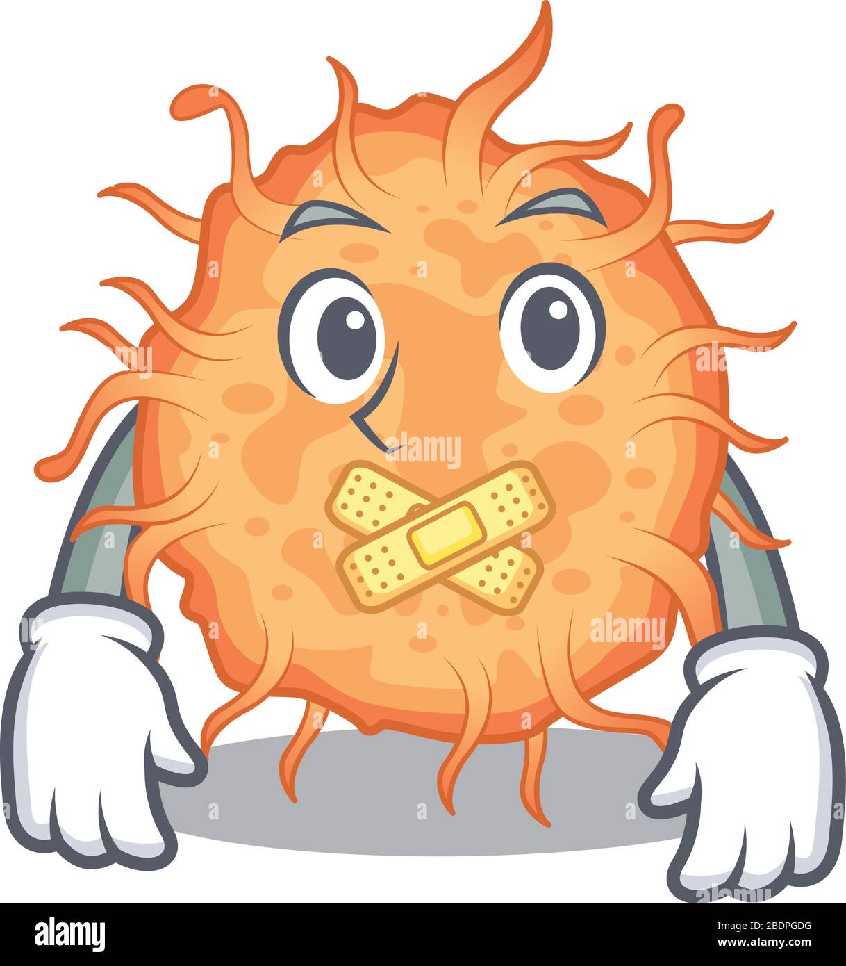 Bacteria endospore cartoon character style with mysterious silent ...