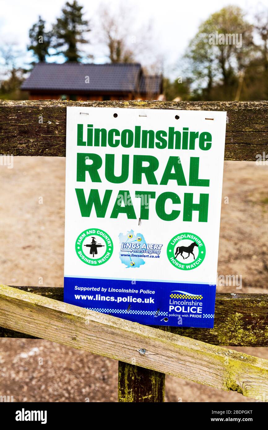 Lincolnshire rural watch sign, rural business watch, Lincolnshire horse ...