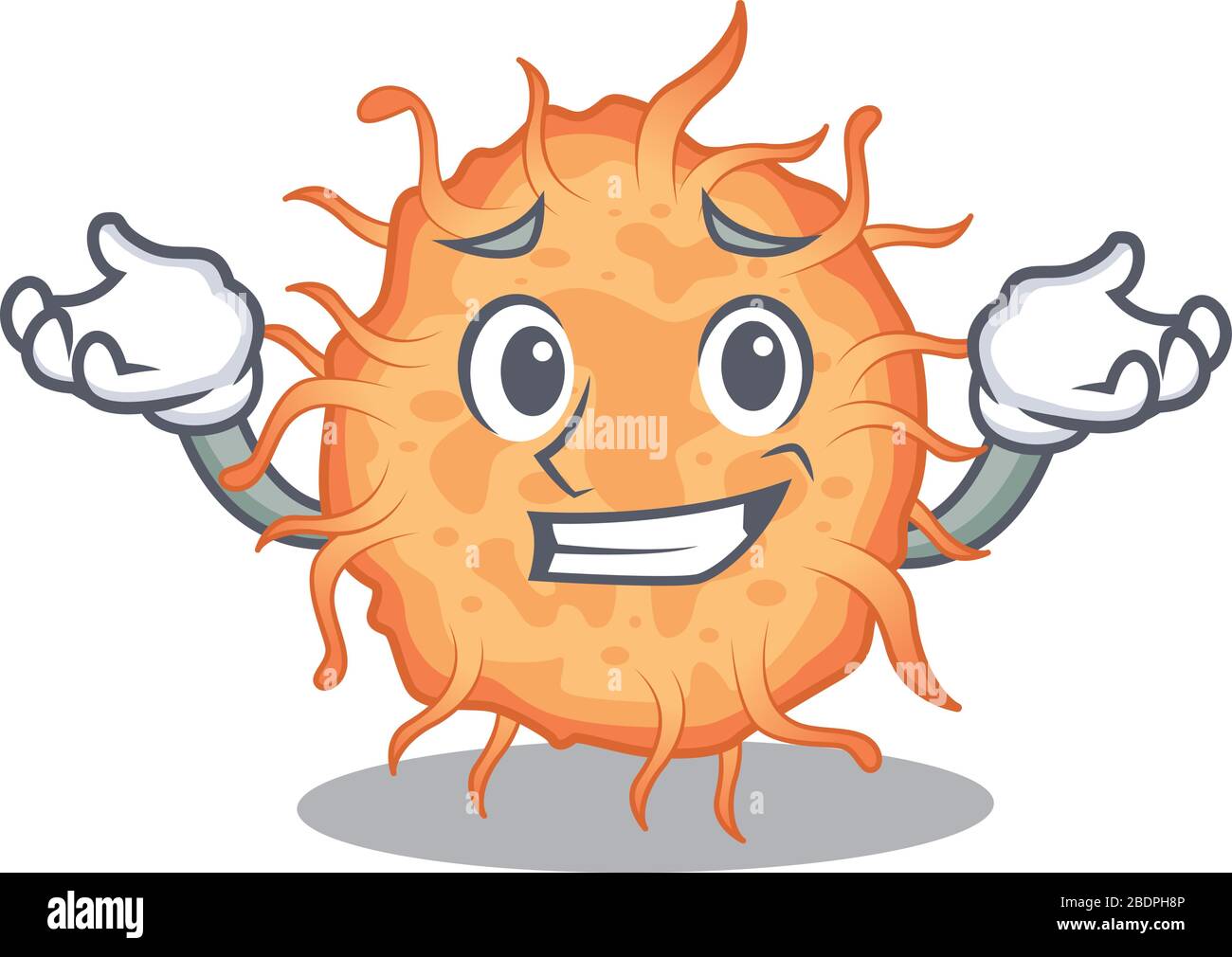 A picture of grinning bacteria endospore cartoon design concept Stock ...