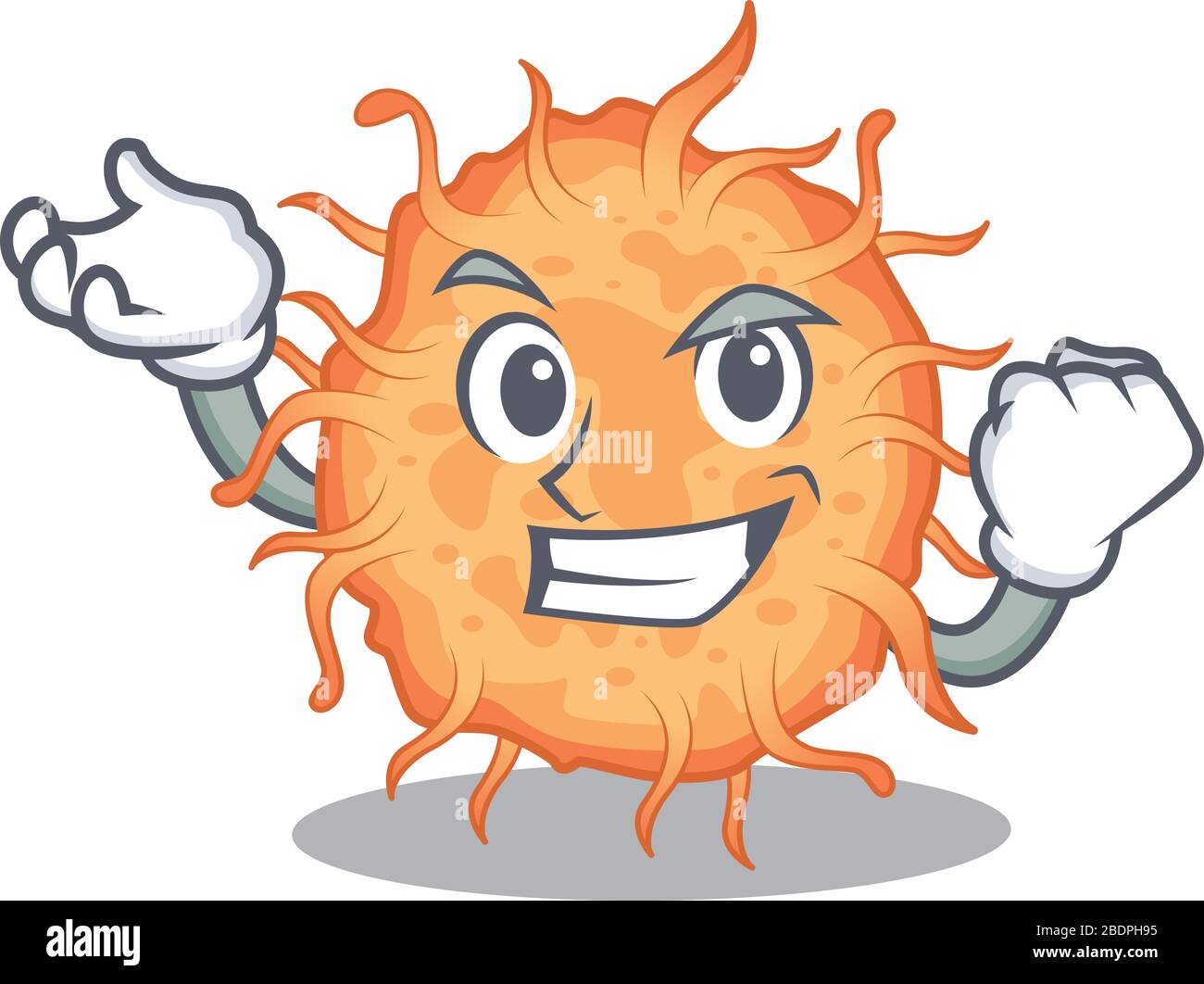 A dazzling bacteria endospore mascot design concept with happy face ...