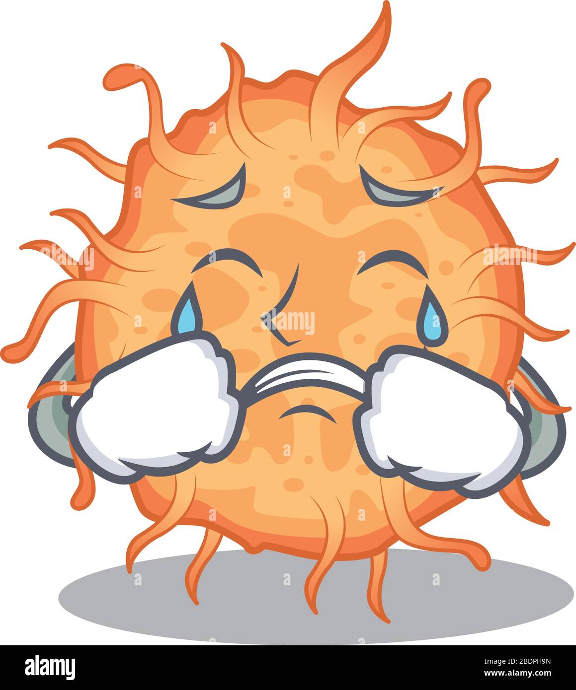 Cartoon character design of bacteria endospore with a crying face Stock ...