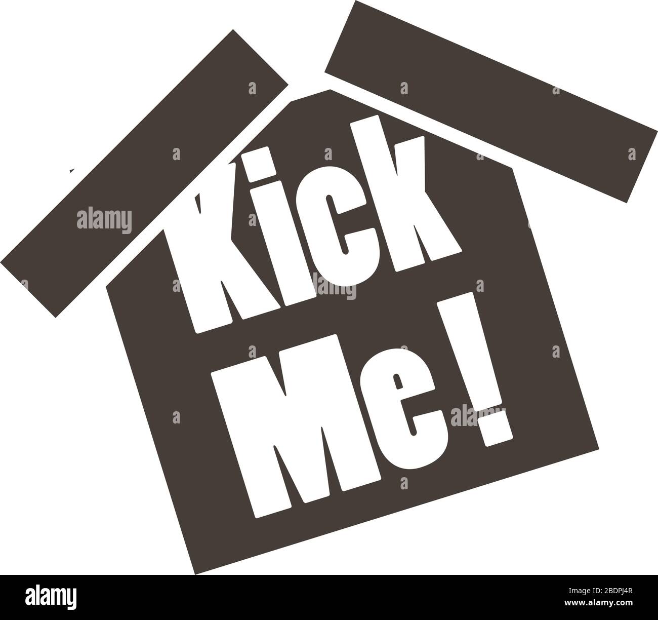 April fool's day emblem with kick me sticker. Vector illustration Stock ...