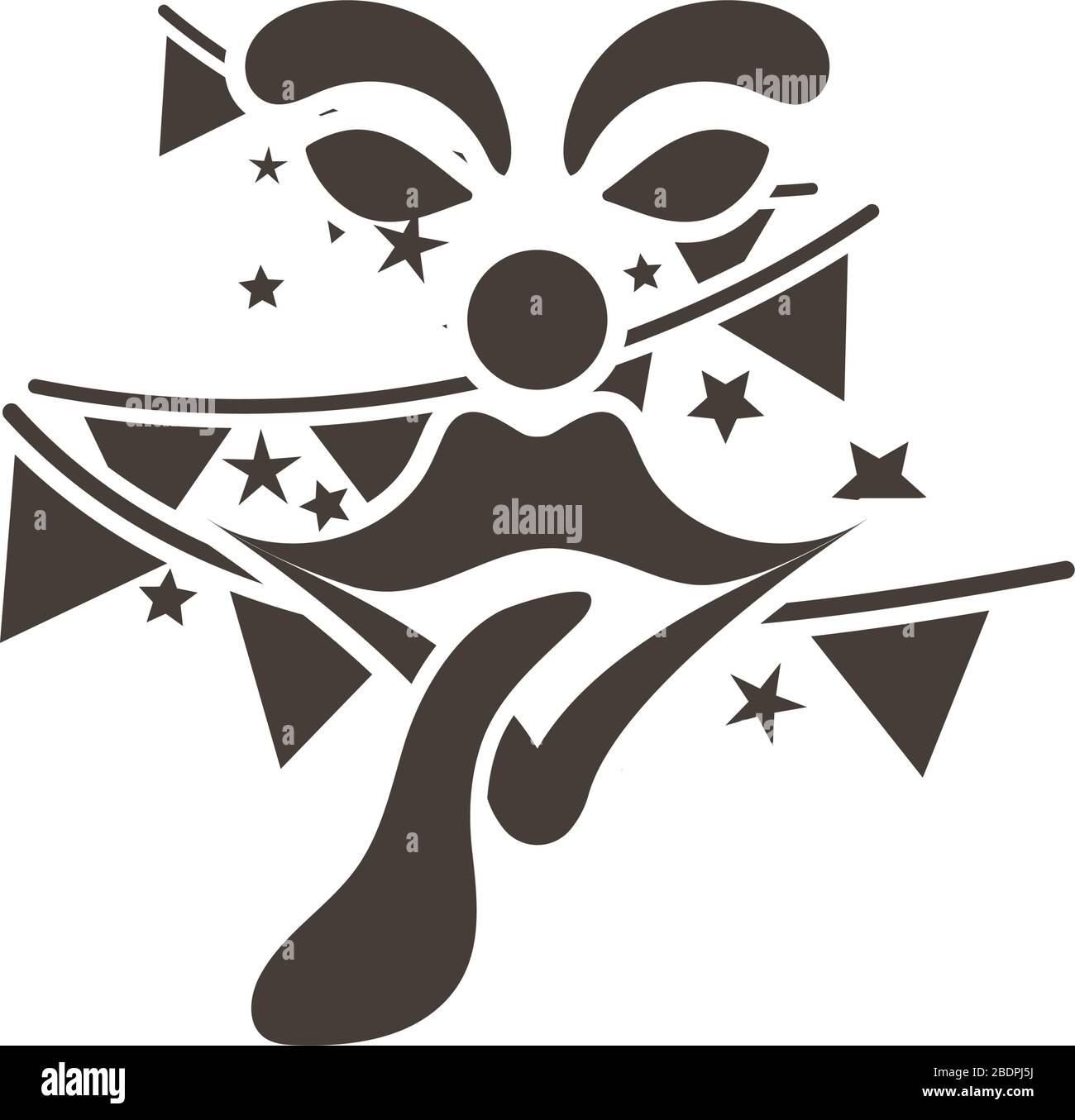 April fool's day emblem with clown face and tongue. Vector illustration ...