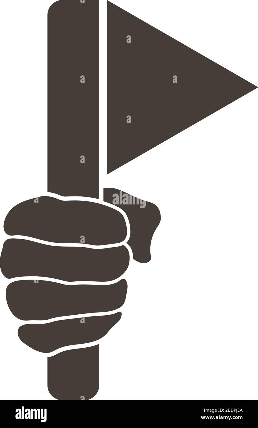 Labour day emblem with flag in fist. Vector illustration Stock Vector ...