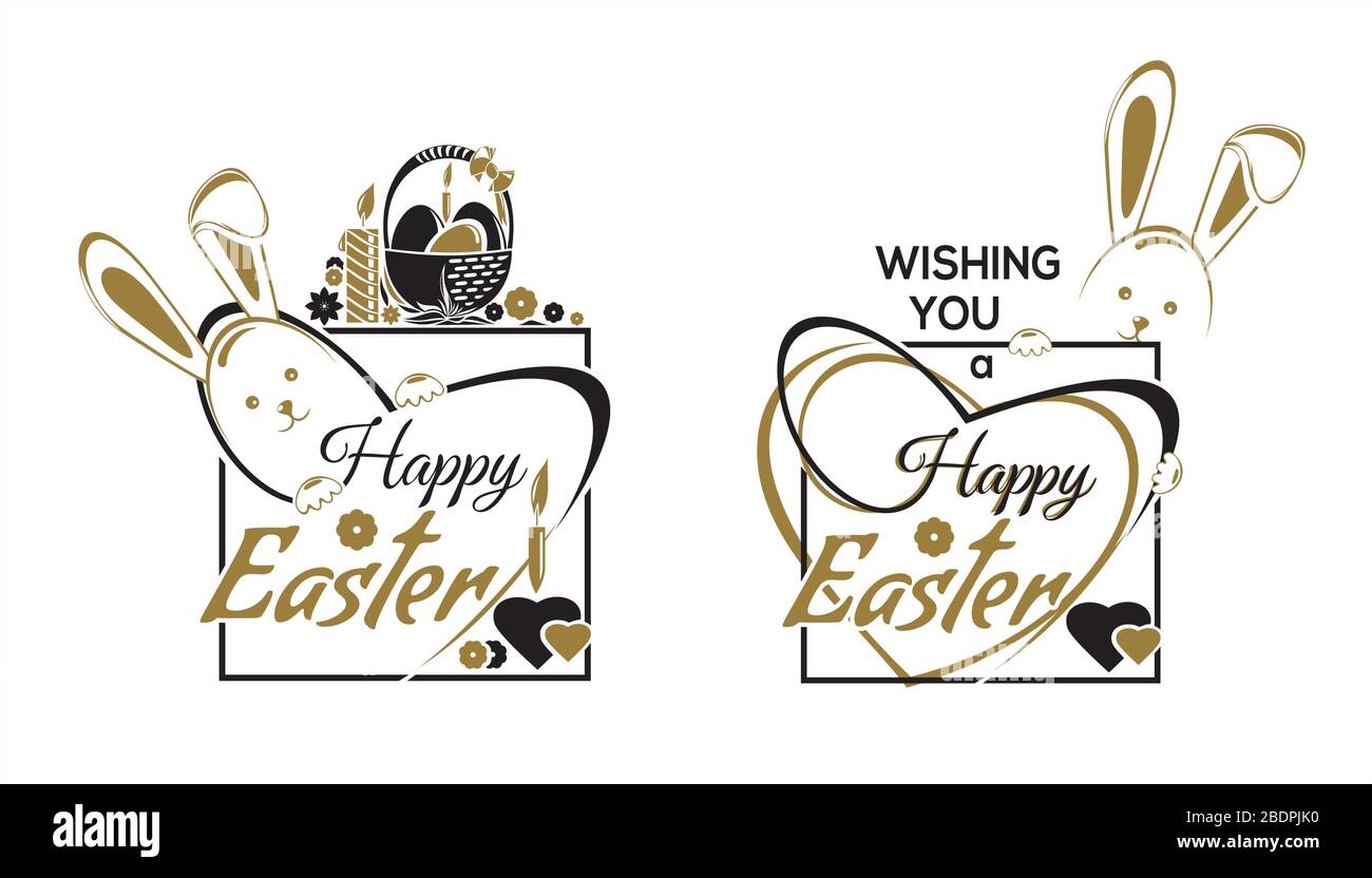 Happy Easter labels lettering set. Vector logo Stock Vector Image & Art ...