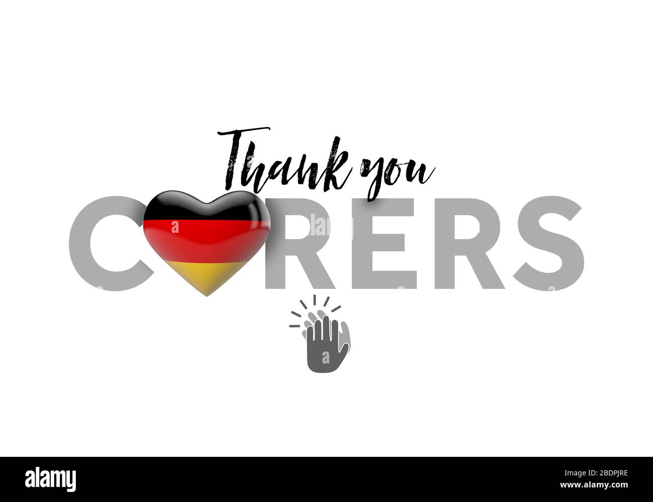 Thank you carers message with Germany heart flag. 3D Render Stock Photo ...