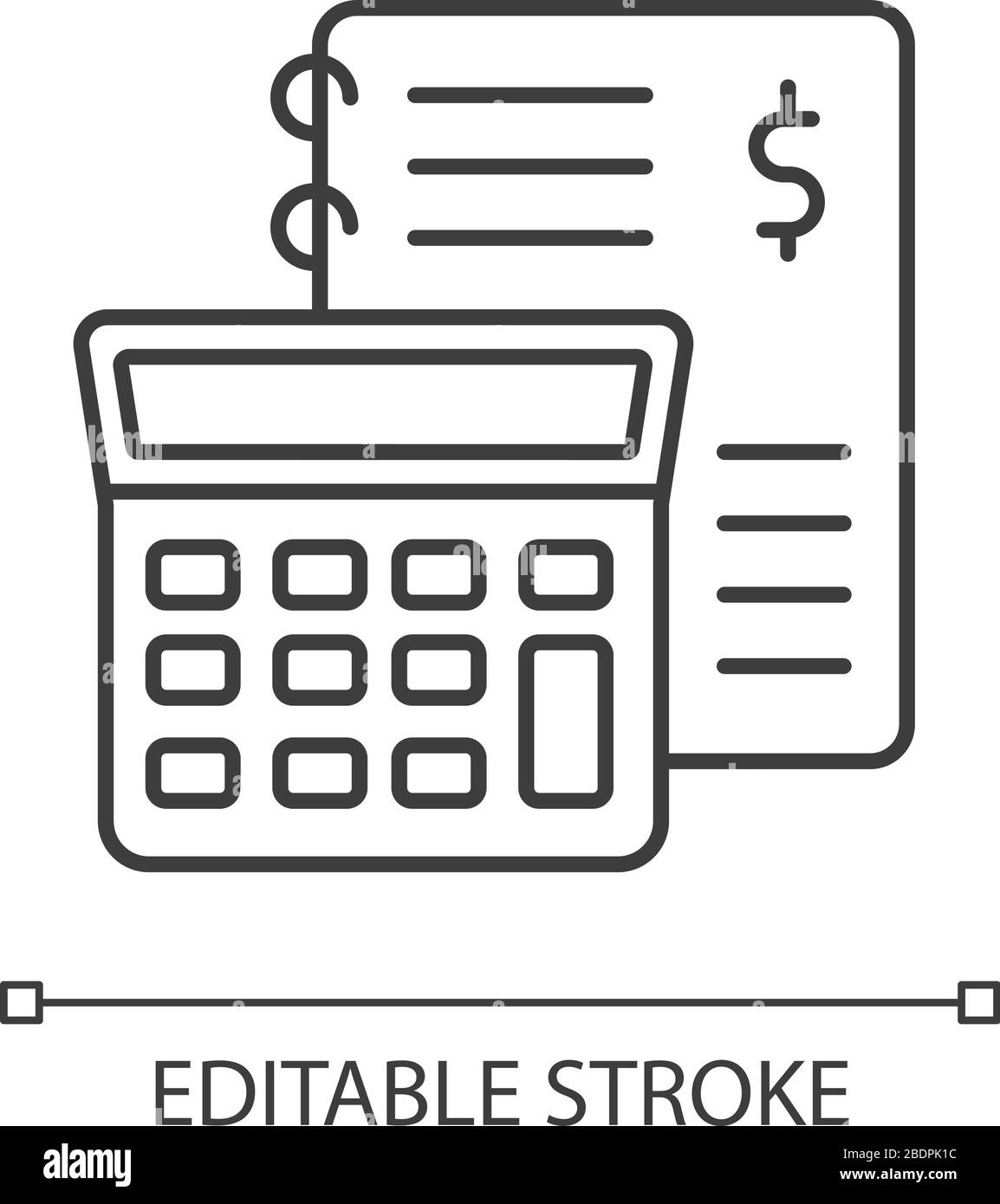 Financial accounting pixel perfect linear icon. Inventory management ...