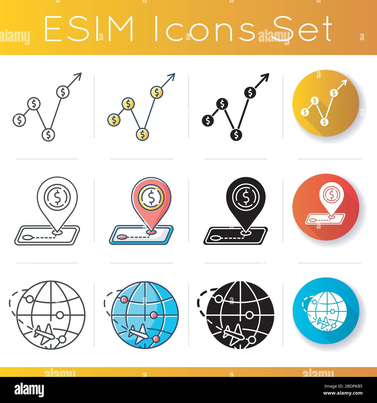 Country economics icons set. Gross domestic product and international ...