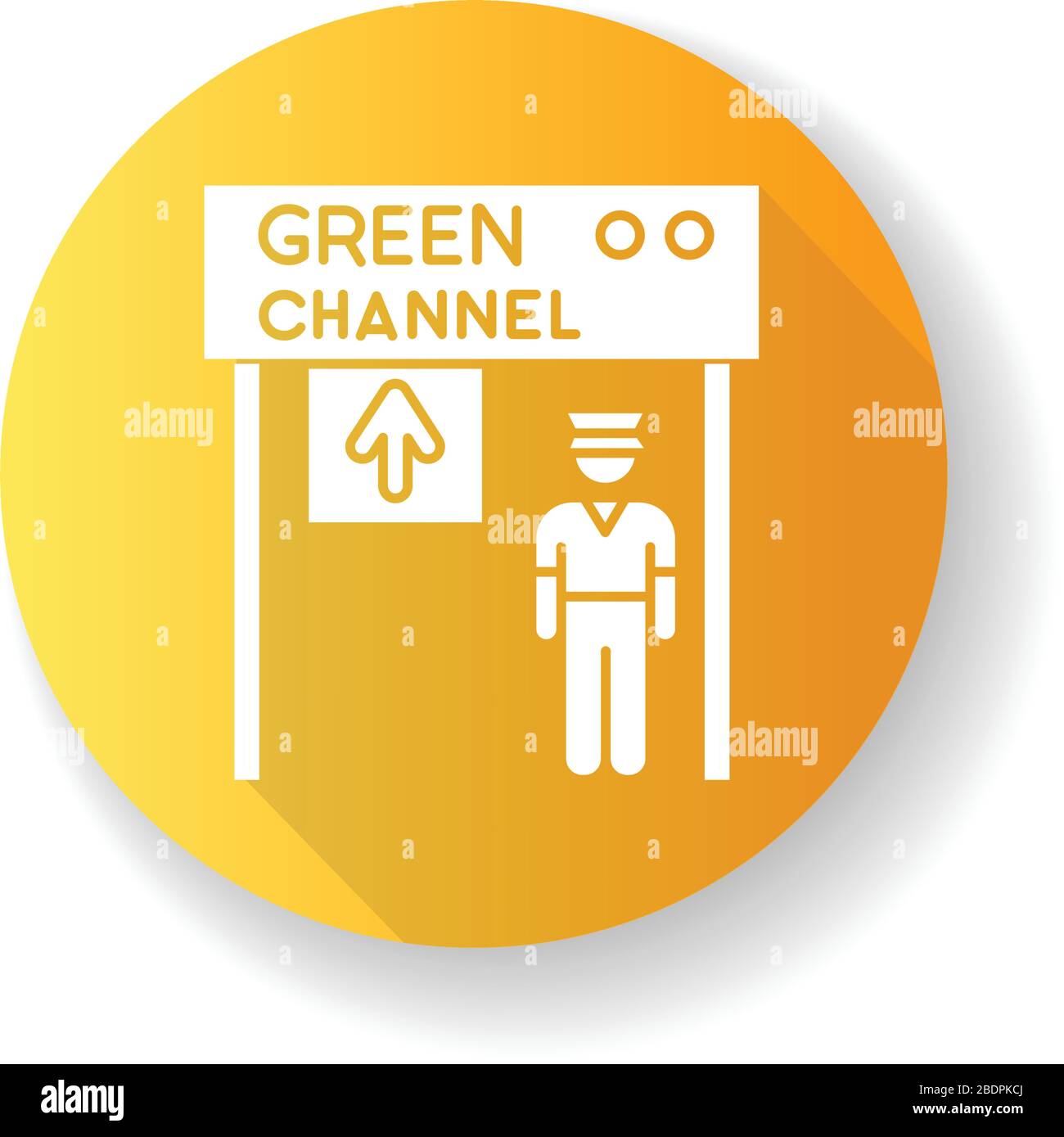 Green channel yellow flat design long shadow glyph icon. Airport ...