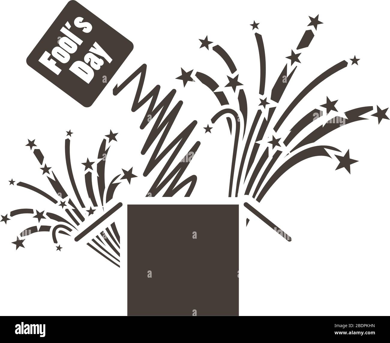 Cartoon fool day surprise box Cut Out Stock Images & Pictures - Alamy