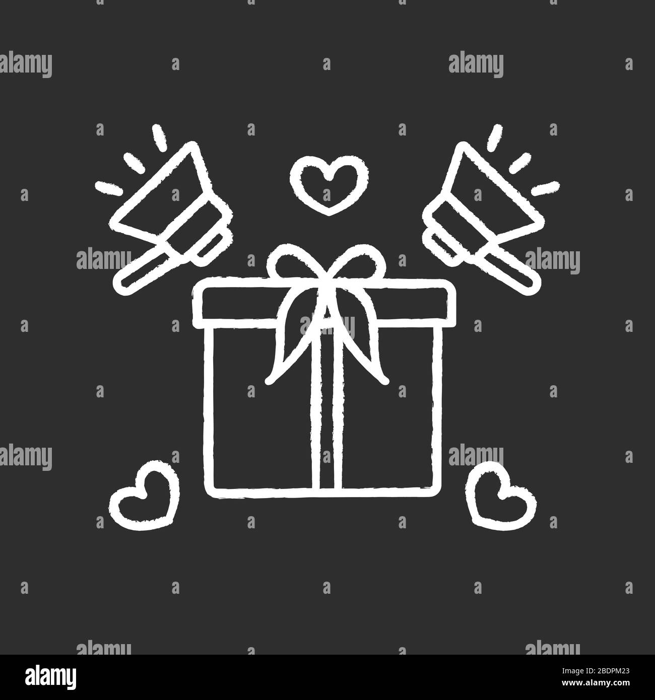 Product promotion chalk white icon on black background. Special offer ...