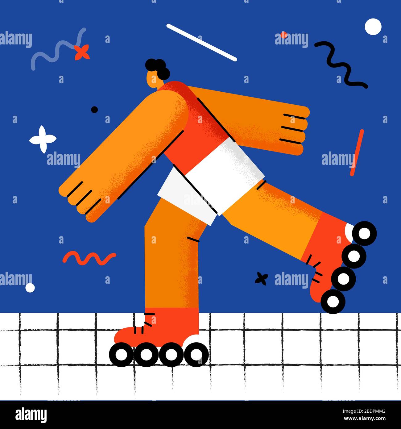 Man roller skates Stock Vector Images - Alamy