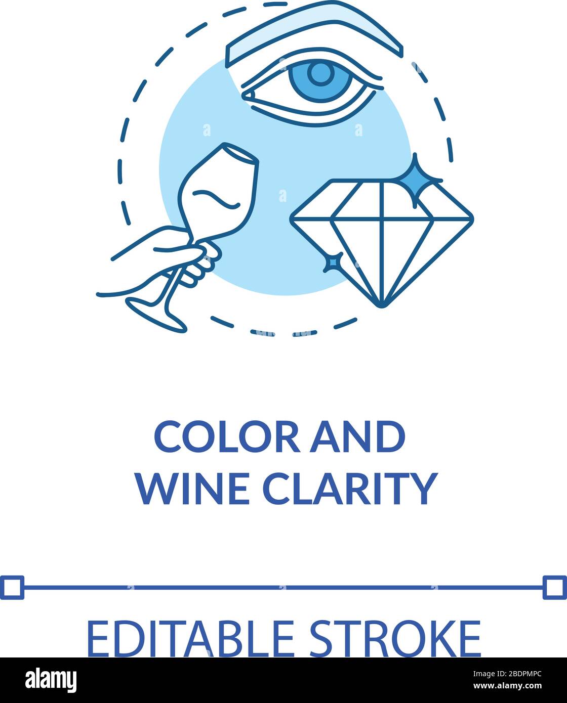 Color and wine clarity concept icon. Wine tasting, checking drinks ...