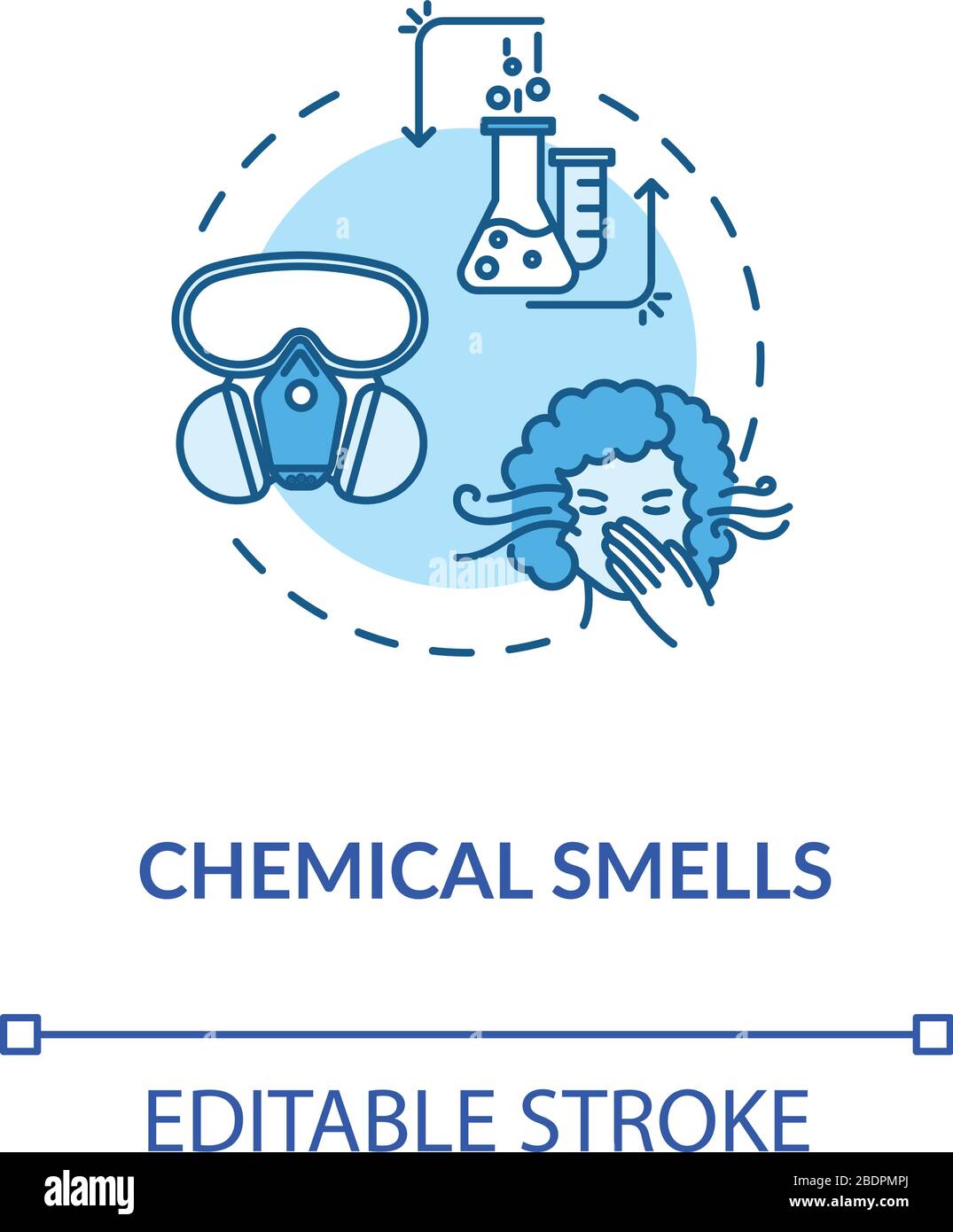 Chemical smells concept icon. Flawed wine fermentation indication idea ...
