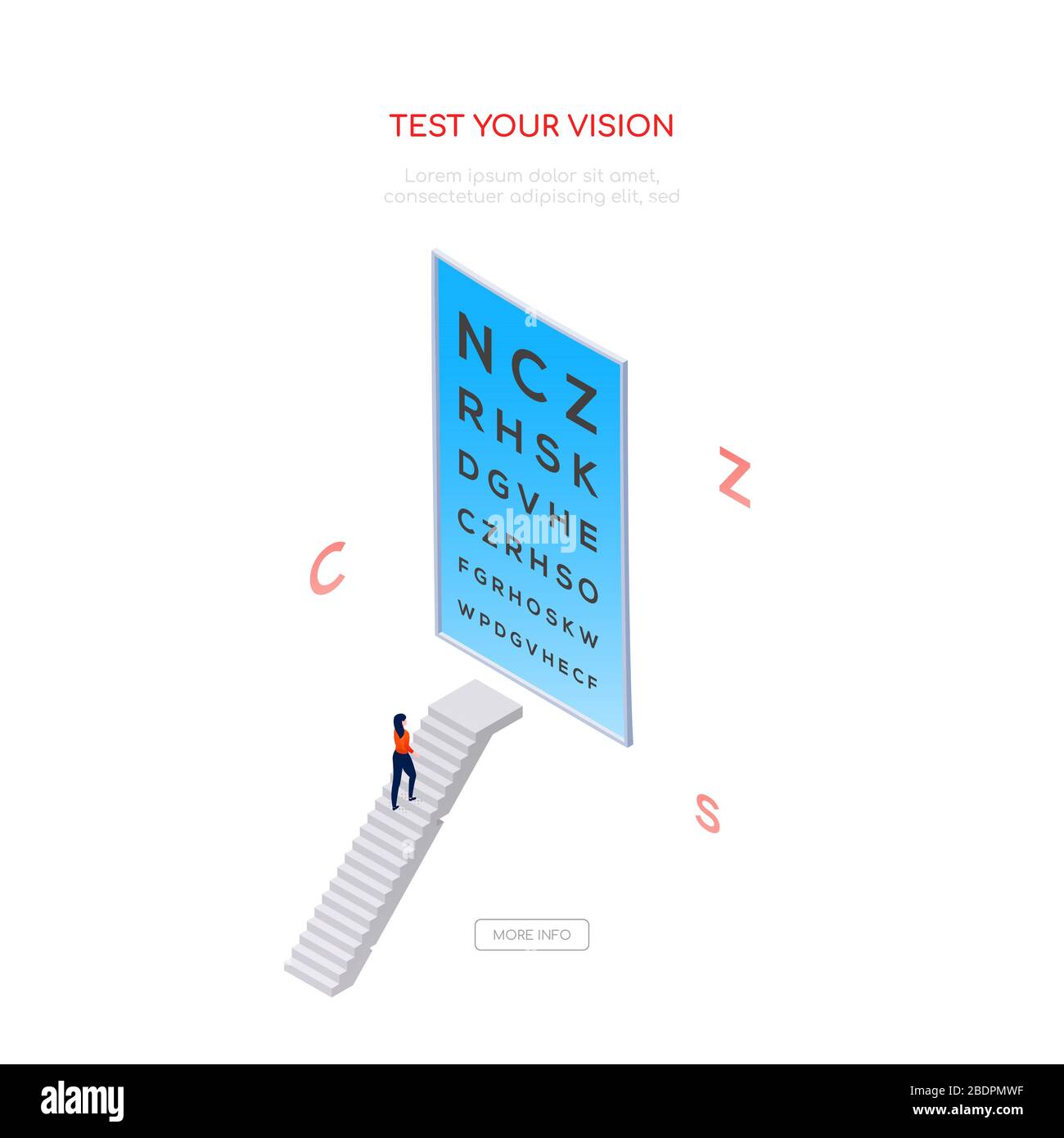 Test your vision - isometric vector web banner Stock Vector Image & Art ...