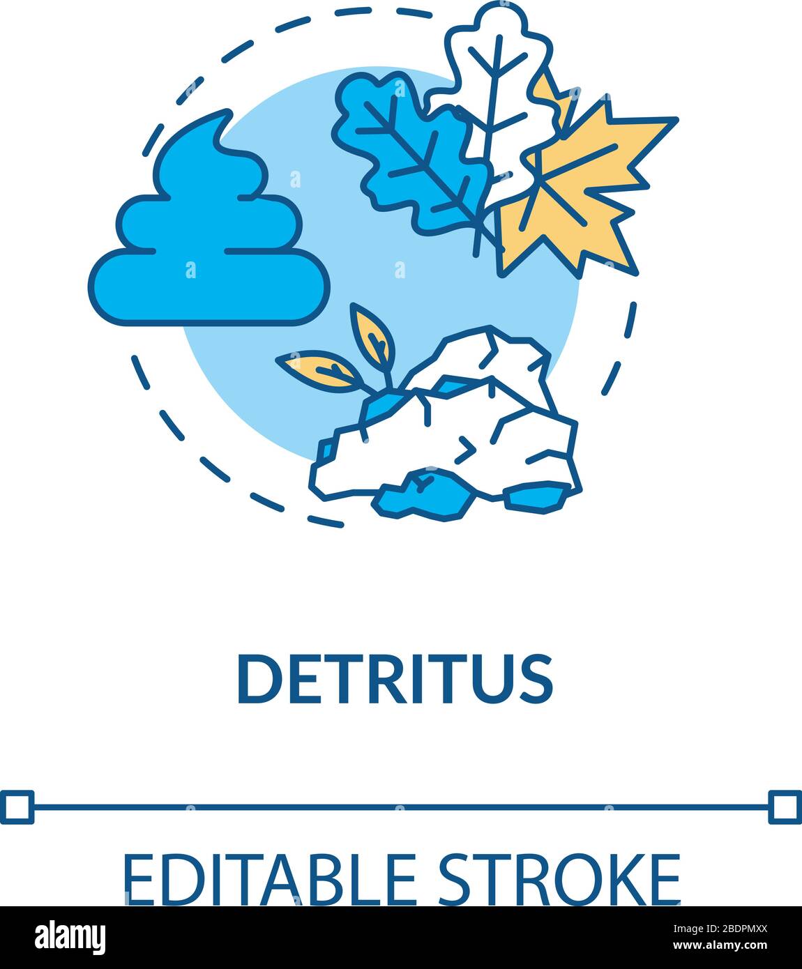 Detritus concept icon. Food chain energy producer organisms. Dead ...