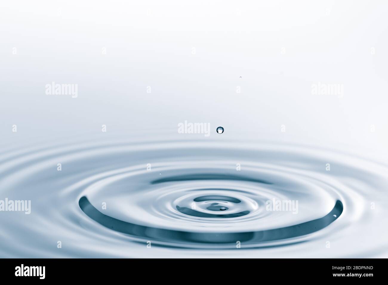 Waves on the surface of the water from a collision. Drop of water drop ...