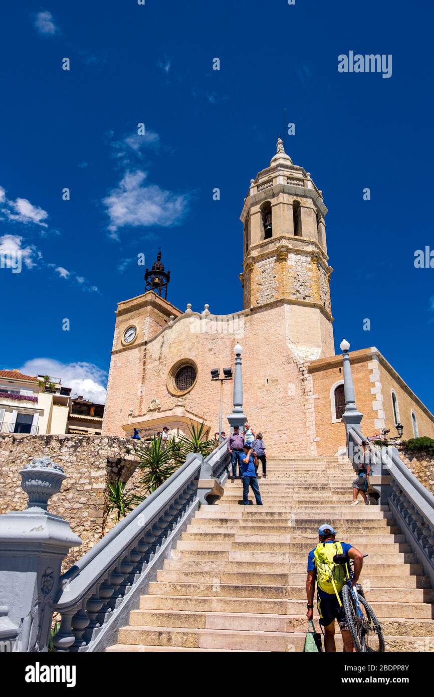 Landmarks of Sitges in Barcelona, Catalonia, Spain Stock Photo - Alamy