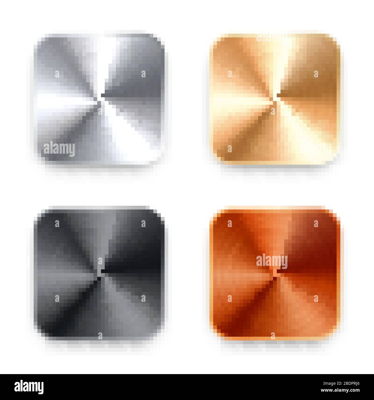 Realistic square metal chrome button. Steel volume control knob ...