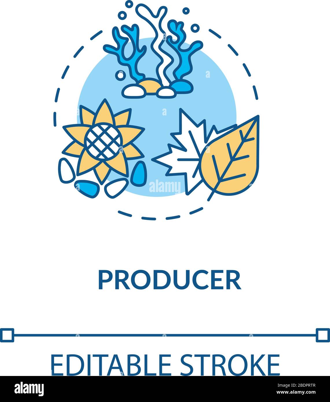 Producers concept icon. Biological food chain energy producing ...