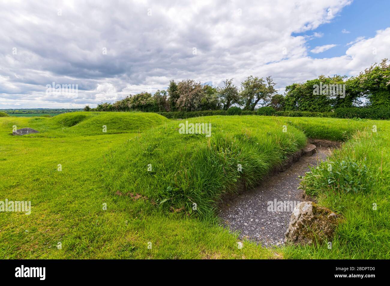 Knowth Neolithic Passage Mound Tombs in Boyne Valley, Ireland Stock ...