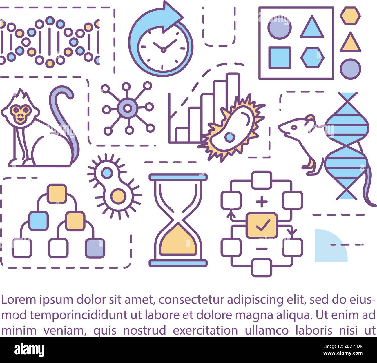 Evolution concept icon with text. Natural selection and genetic drift ...
