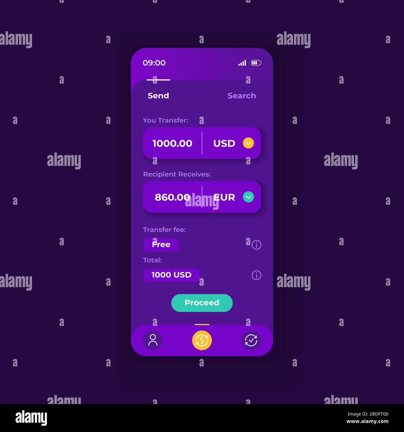 Money operations application smartphone interface vector template ... Money operations application smartphone interface vector template ...
