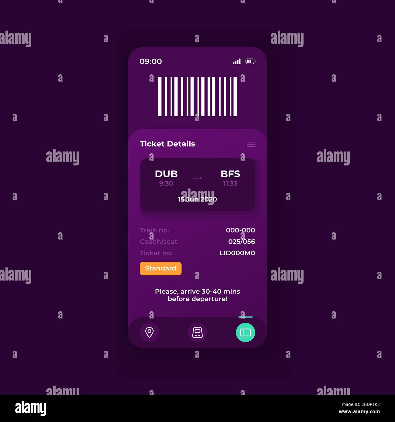 Online trip reservation application smartphone interface vector ...