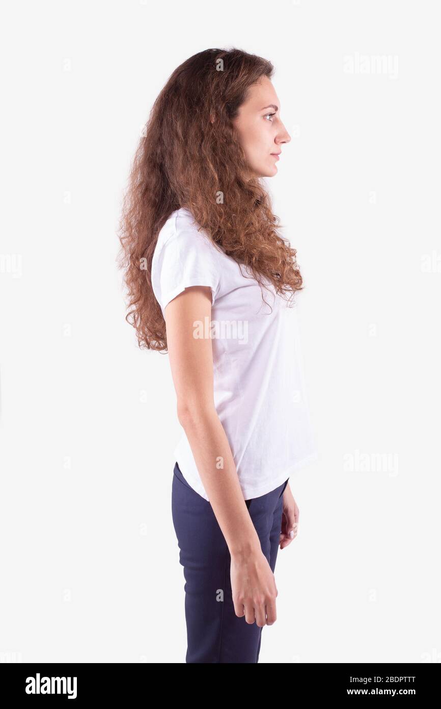 Female model standing sideways eyes hi-res stock photography and images ...