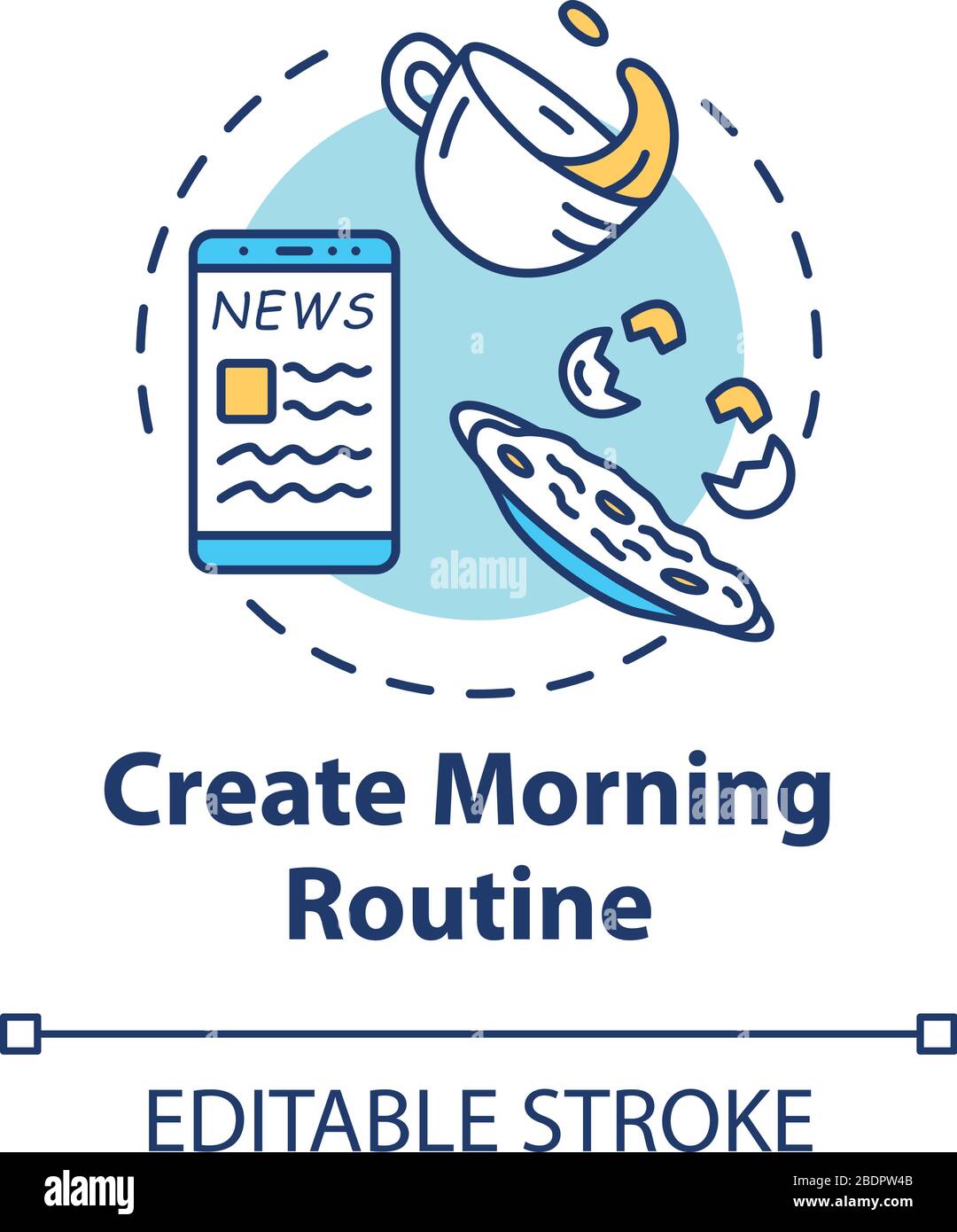 Create morning routine concept icon. Everyday schedule. Daily plan ...
