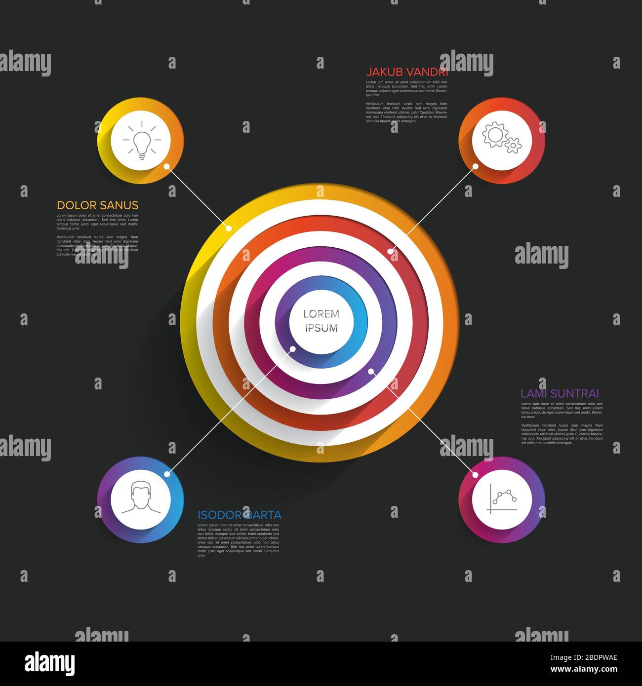 Vector multipurpose Infographic template with four elements around ...