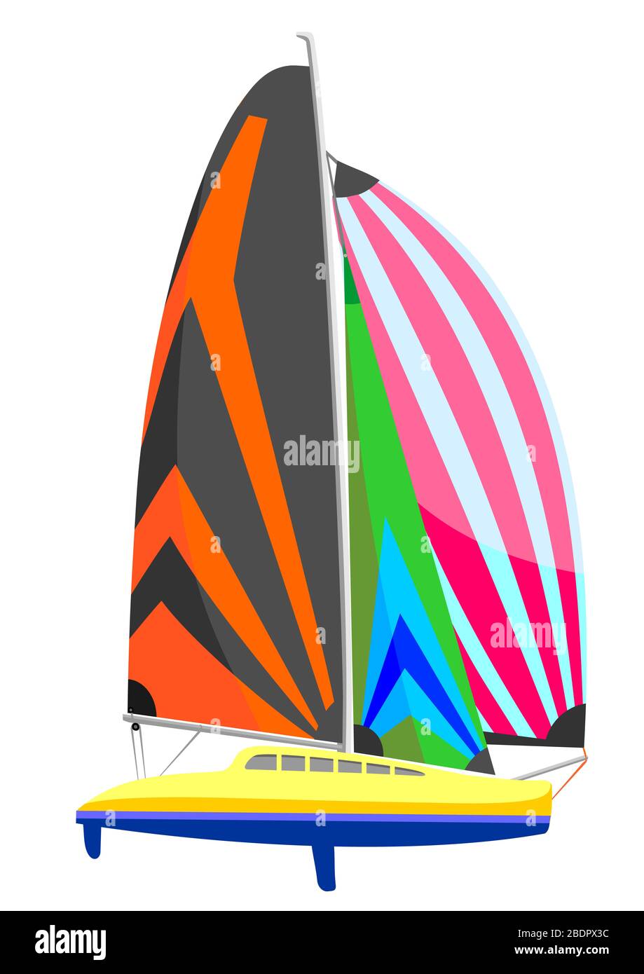 Ocean ships yacht sailing boats and travel big vector image Stock Photo ...