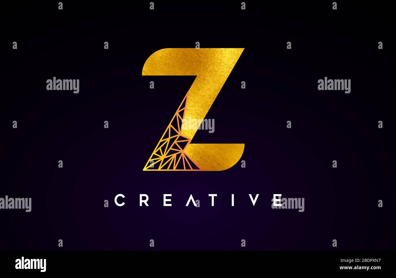 Golden Gold Letter Z Beauty Logo. Z Letter Design Vector with Origami ...