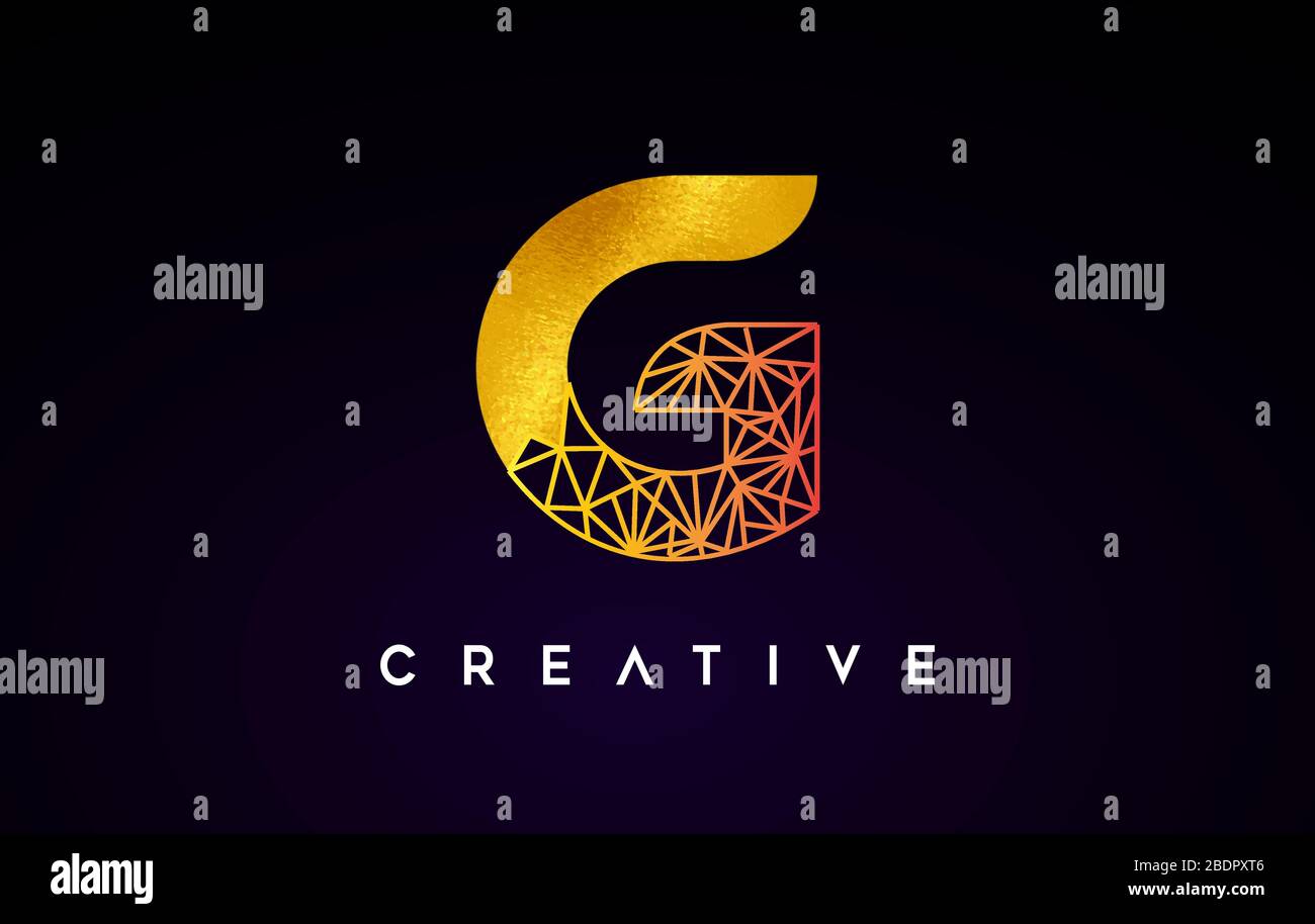 Golden Gold Letter G Beauty Logo. G Letter Design Vector with Origami ...