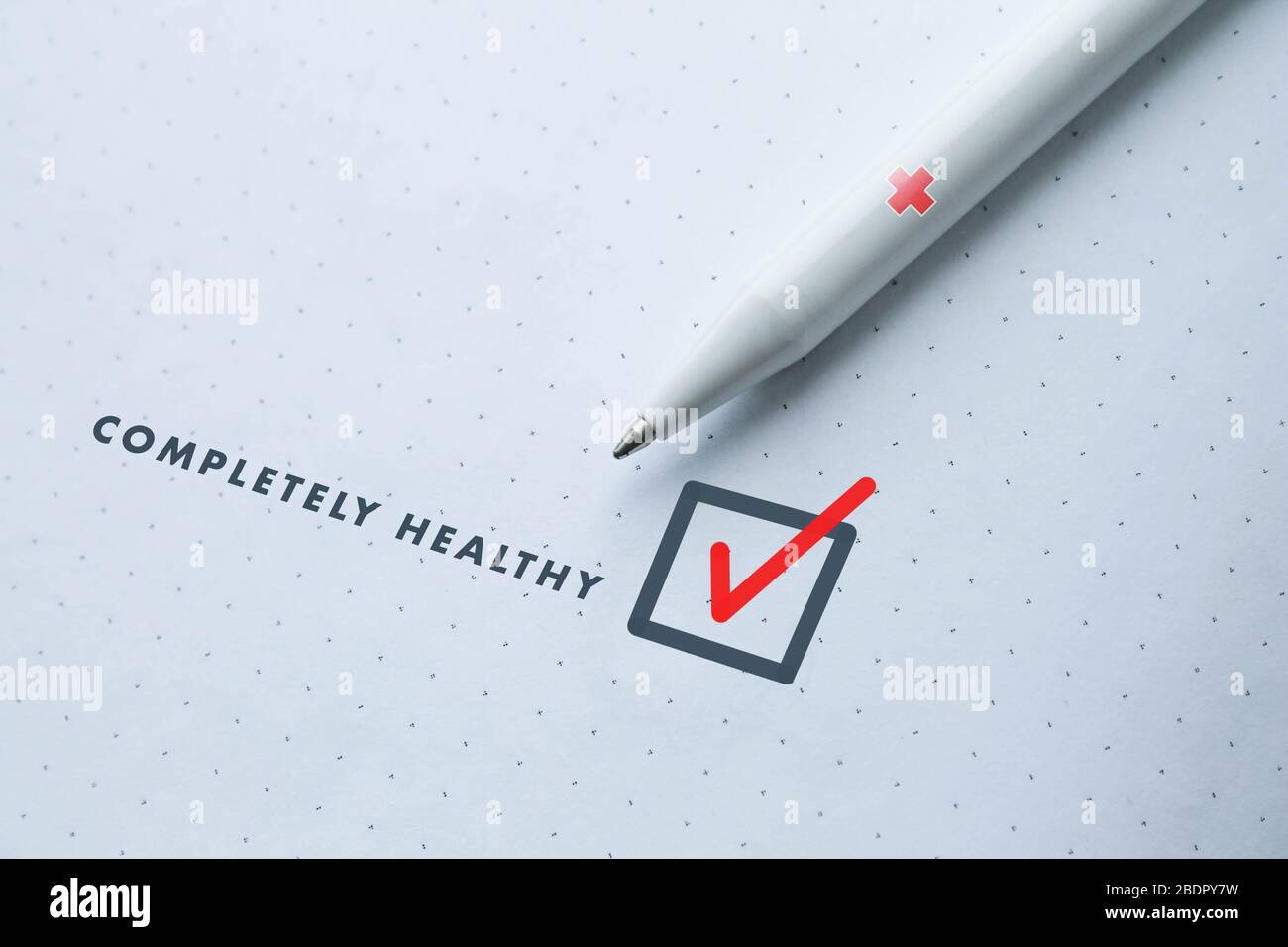 The mark in the doctor notebook is completely healthy Stock Photo - Alamy