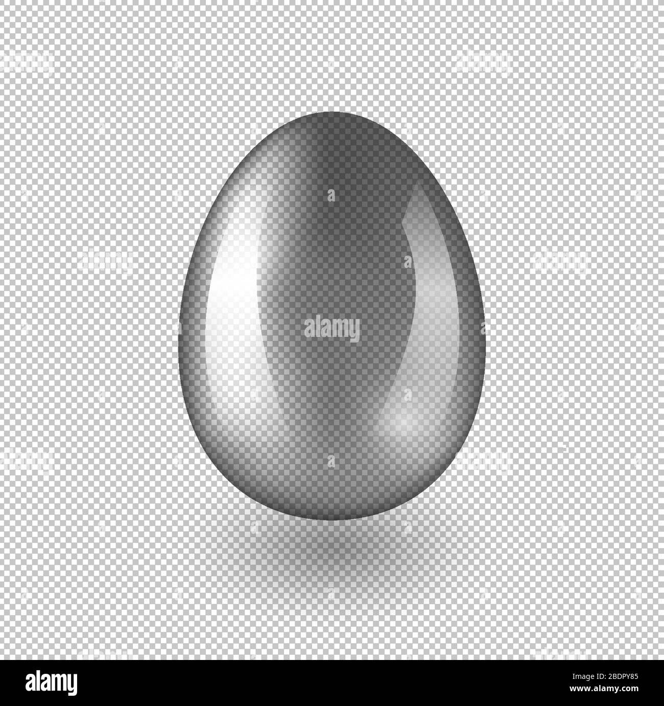 Glass easter egg with shadow on transparent backgrround. Vector ...