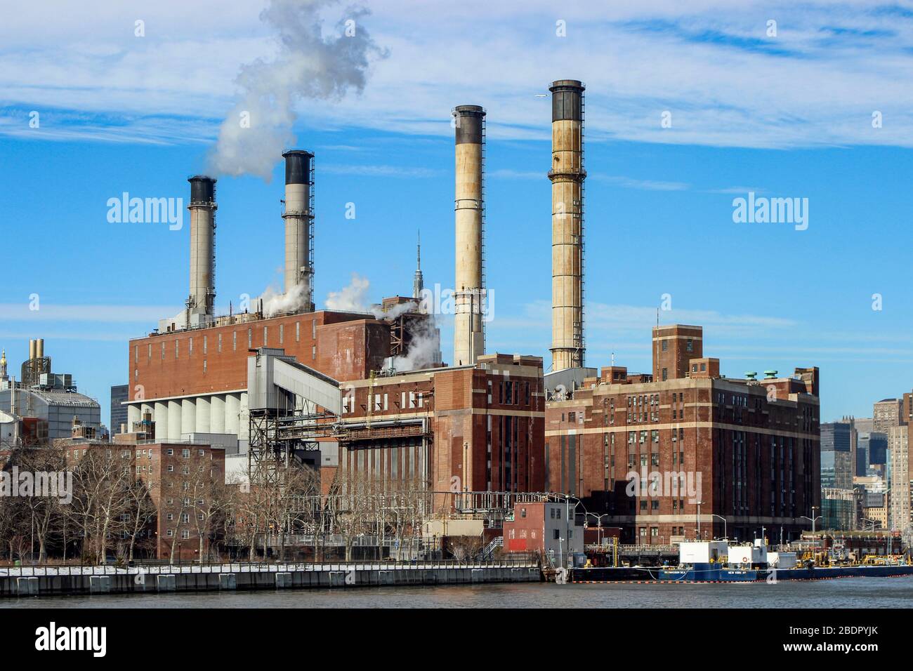 Con Ed power plant by East River in Manhattan, New York City, United ...
