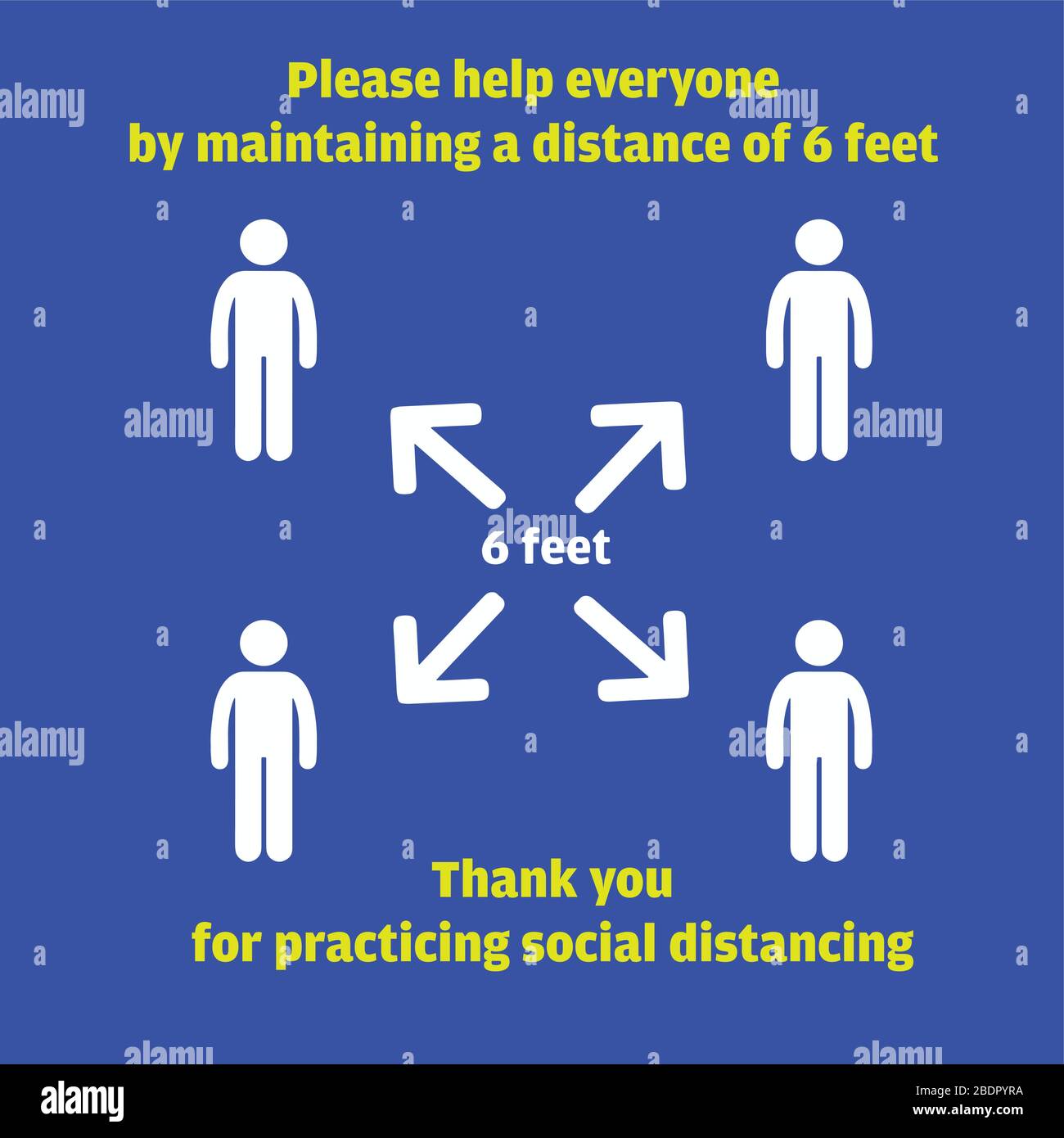 Social Distancing or Safe Distancing Message Sticker for stores ...