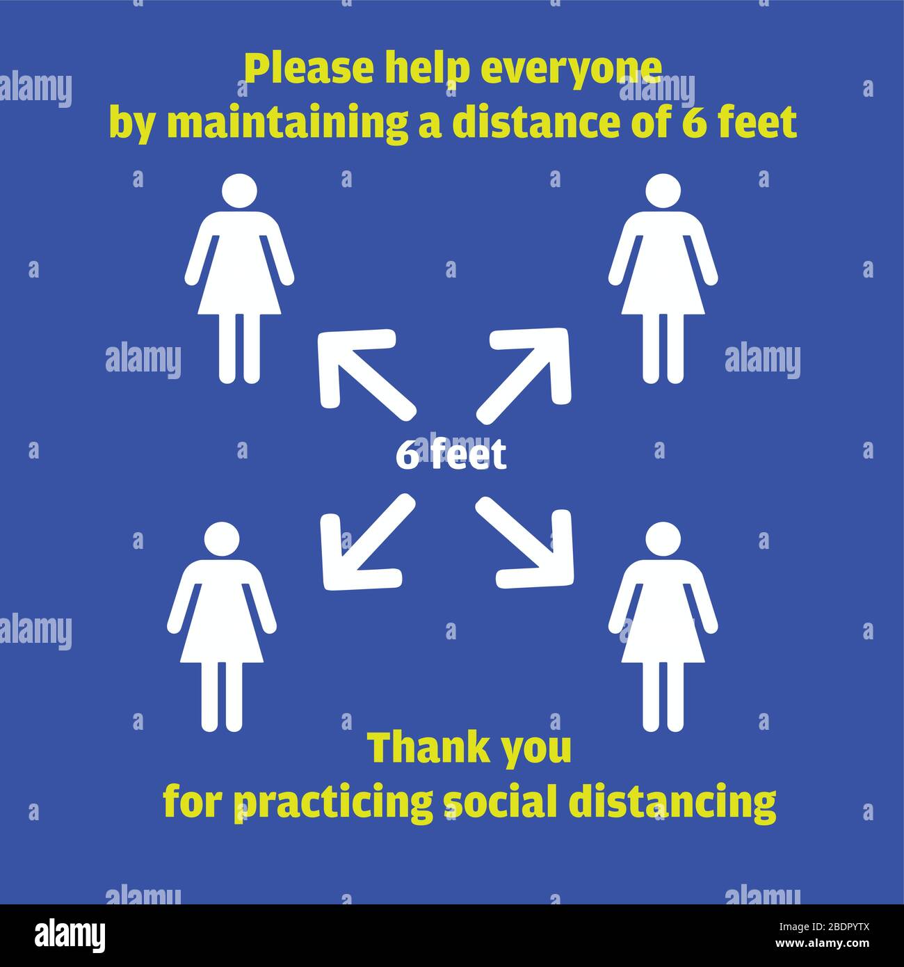 Social Distancing or Safe Distancing Message Sticker for stores ...