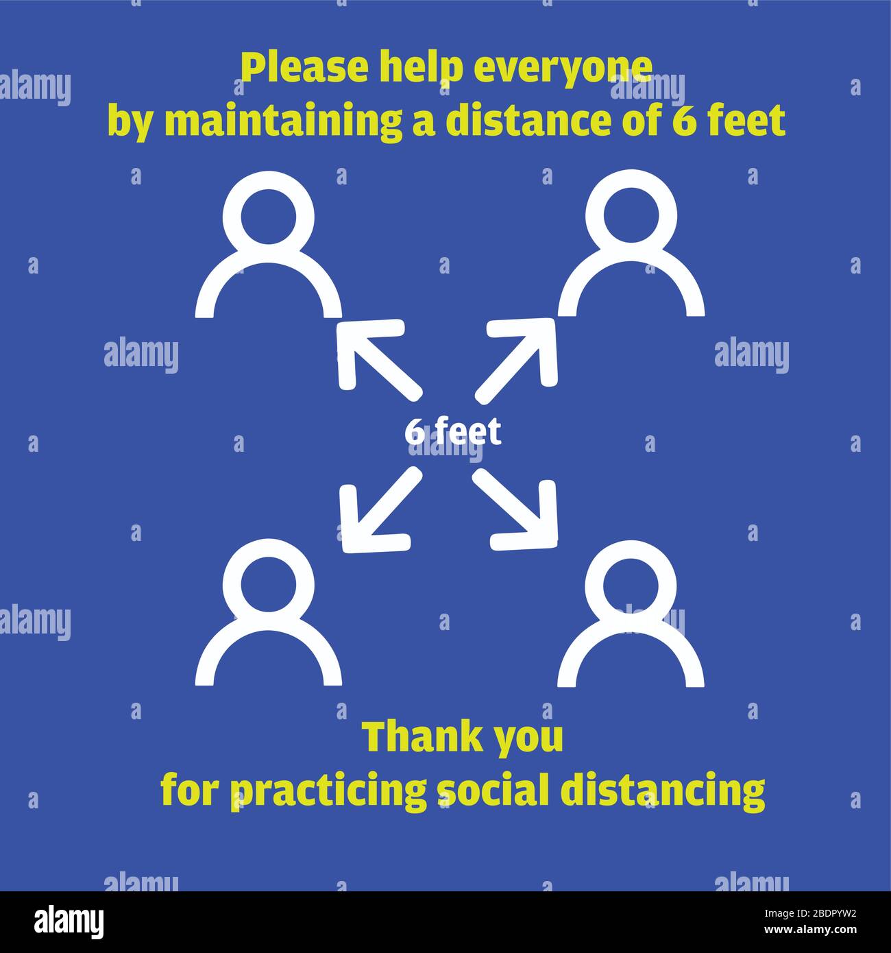 Social Distancing or Safe Distancing Message Sticker for stores ...