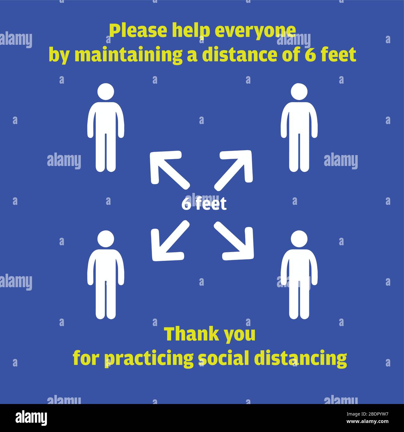 Social Distancing or Safe Distancing Message Sticker for stores ...