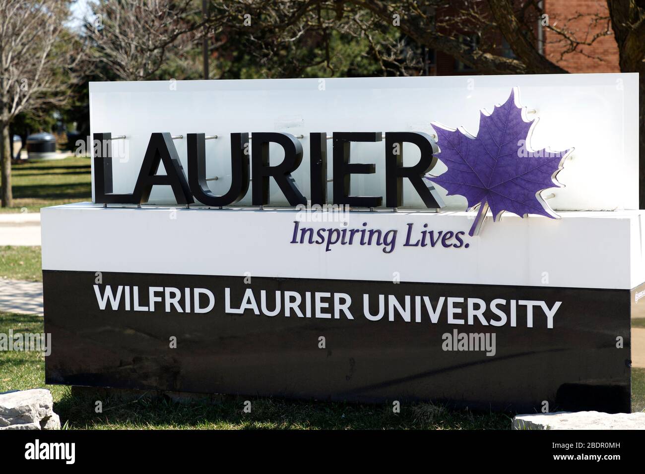 Sign Logo of the Wilfrid Laurier University Waterloo Ontario Stock ...