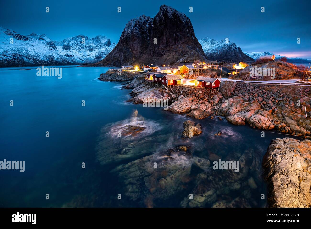 Hamnoy fishing village in Winter in Lofoten Island, Norway Stock Photo ...
