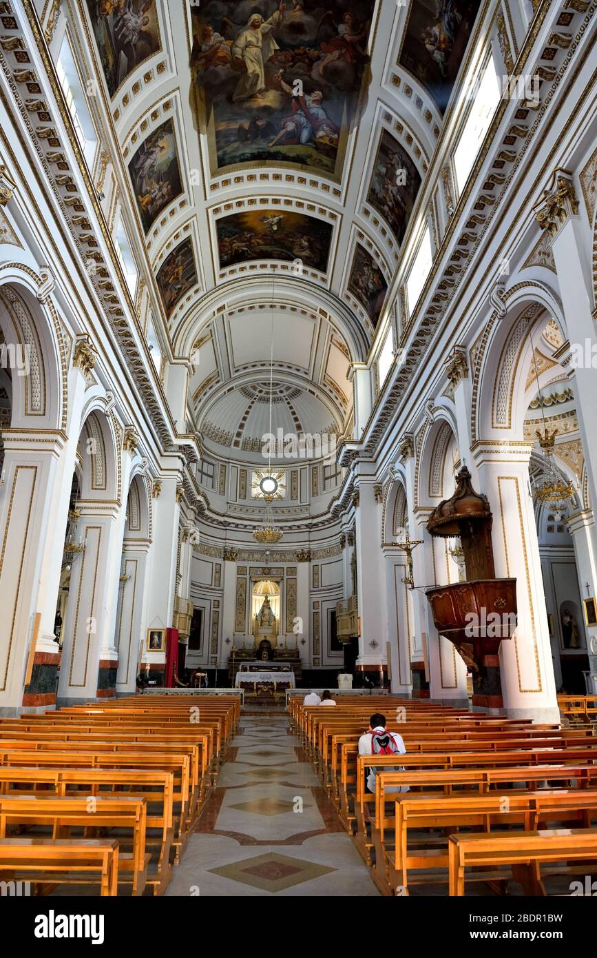 interior of the basilica of Maria Santissima del Soccorso or mother ...
