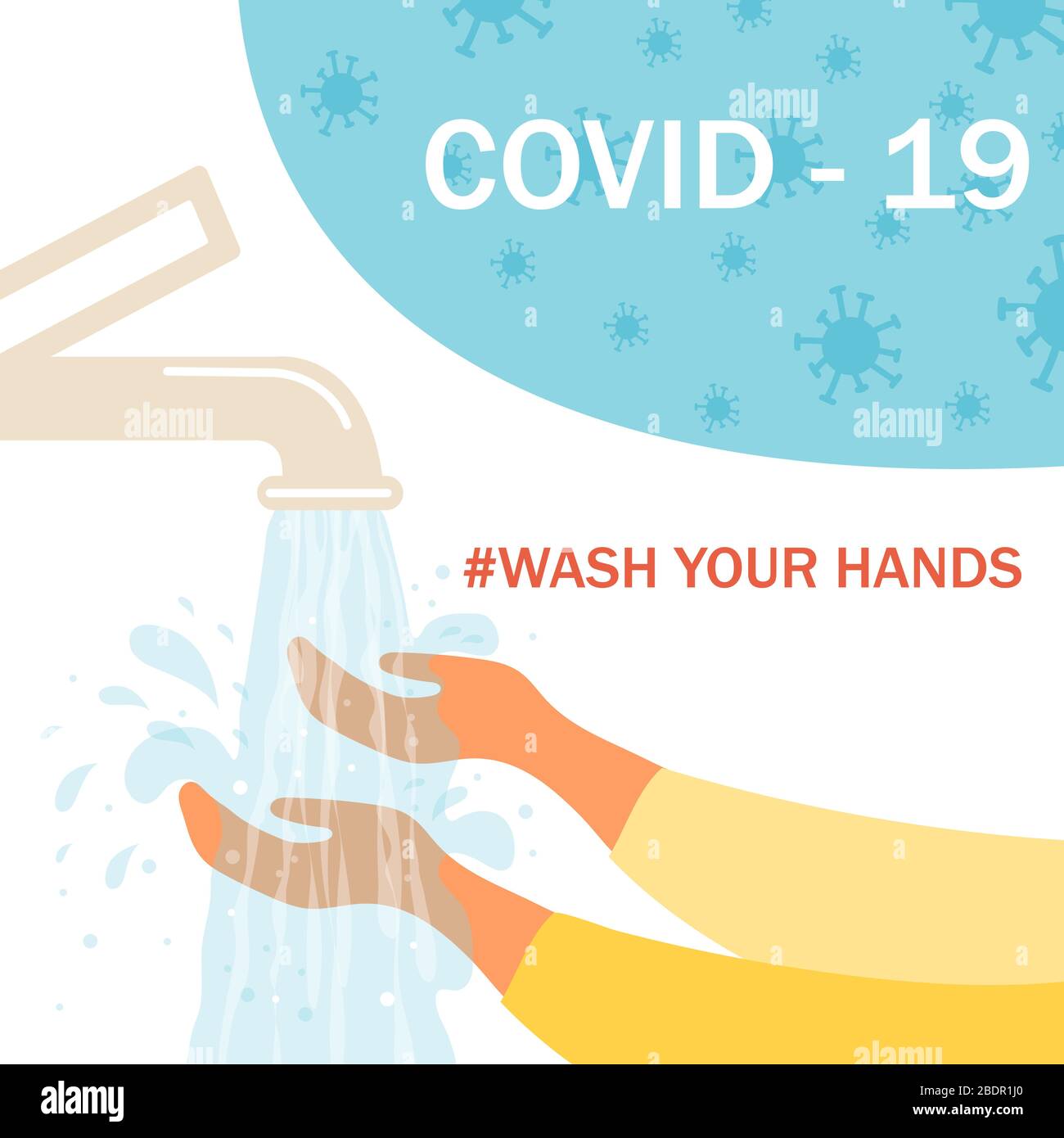 prevention against coronavirus, wash your hands, vector illustration ...