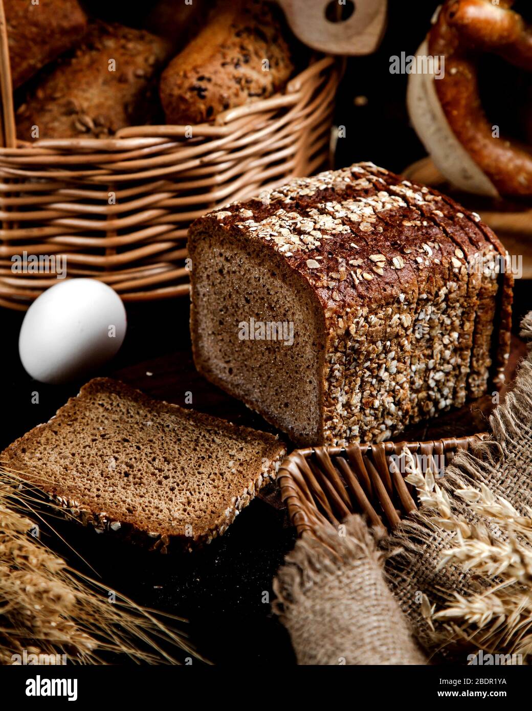 gray bread and other bakery Stock Photo - Alamy