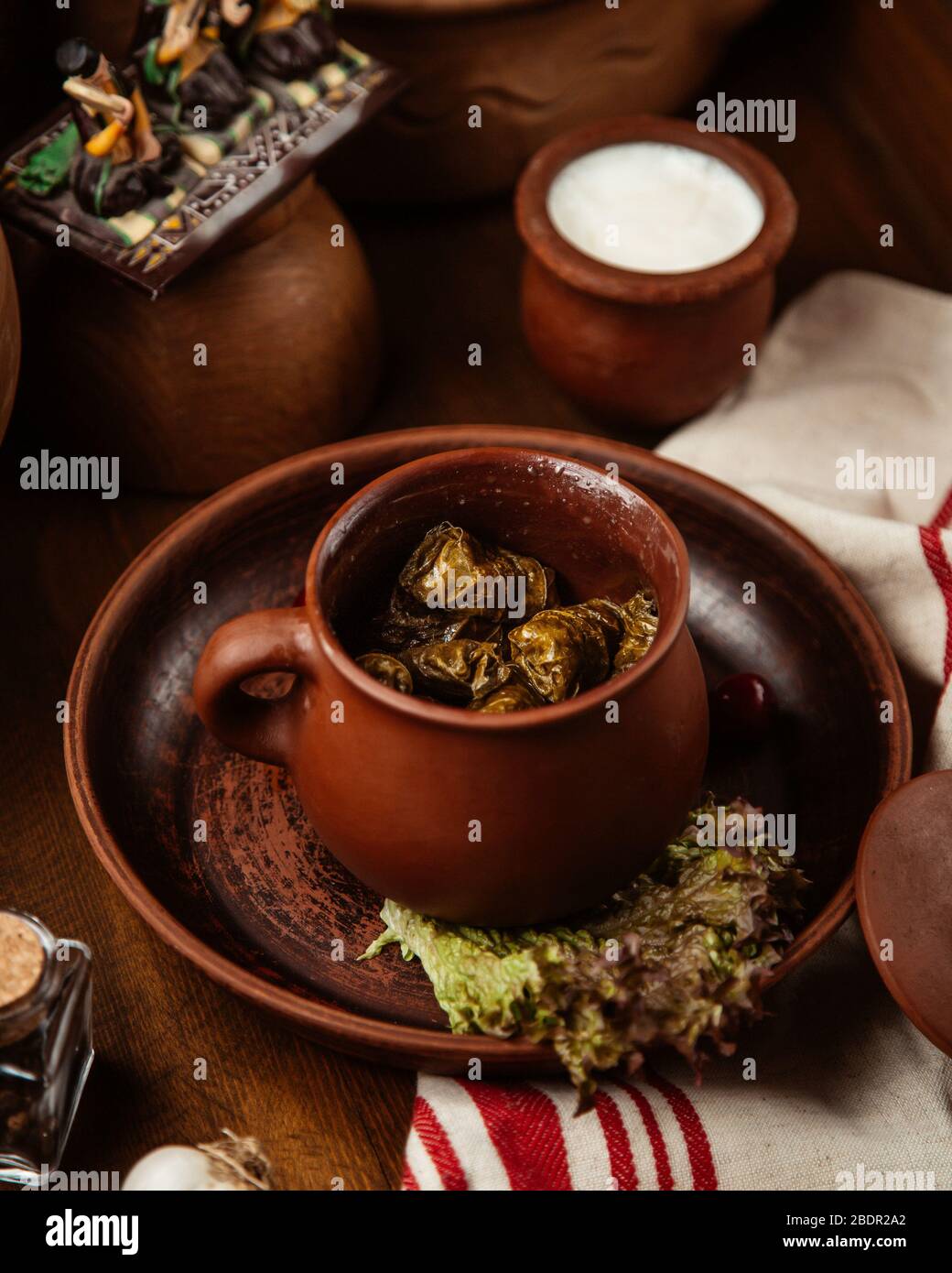 Pot of stuffed vine leaves hi-res stock photography and images - Alamy