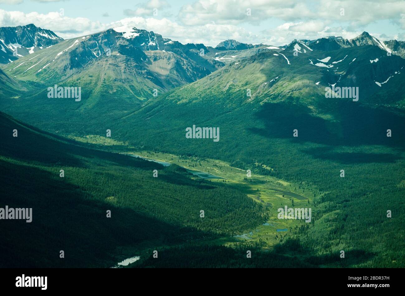 An aerial view of the Stikine Mountains and Spatsizi Plateau Wilderness ...