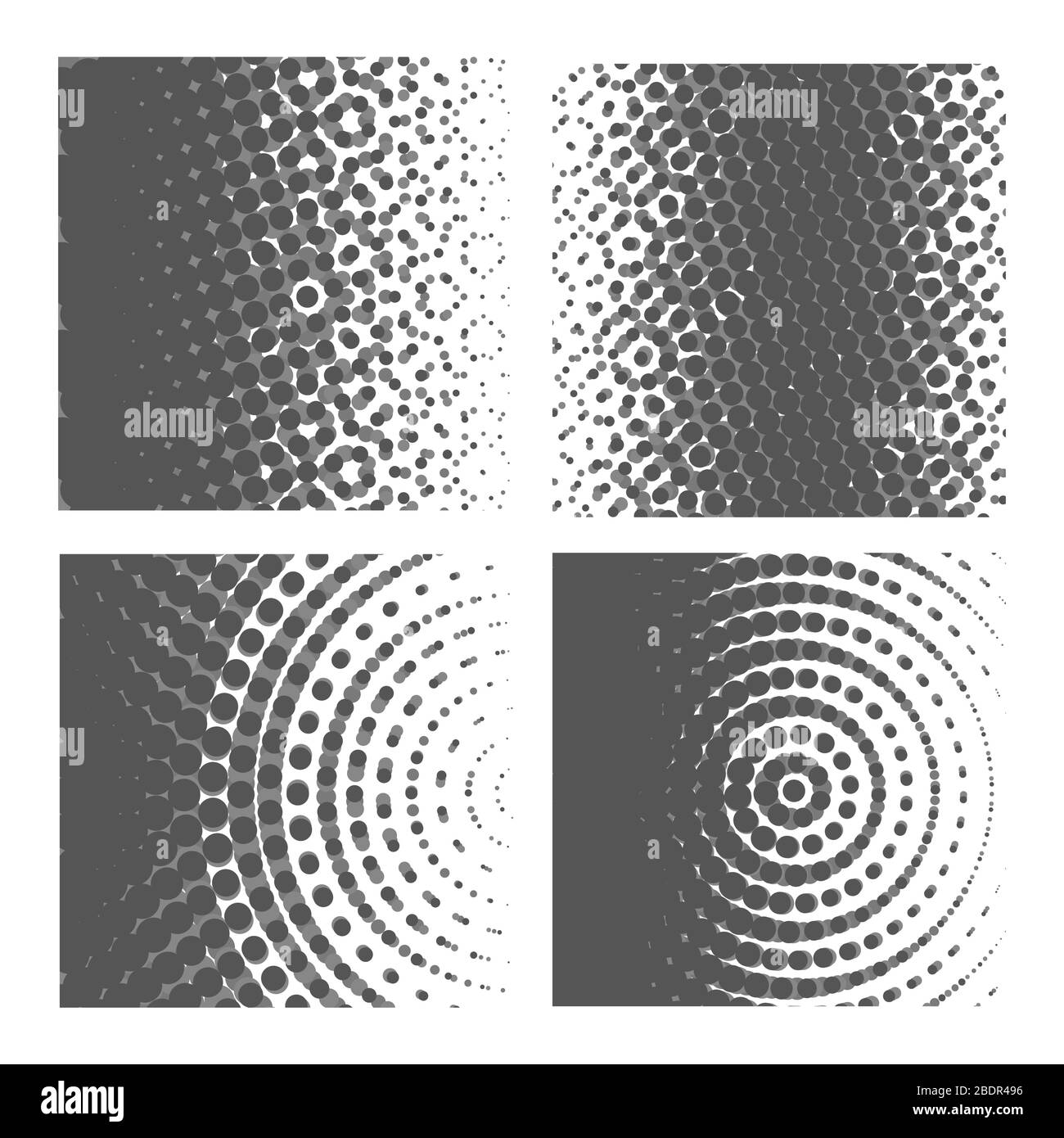 Vector illustration with four different halftone patterns. Halftone ...
