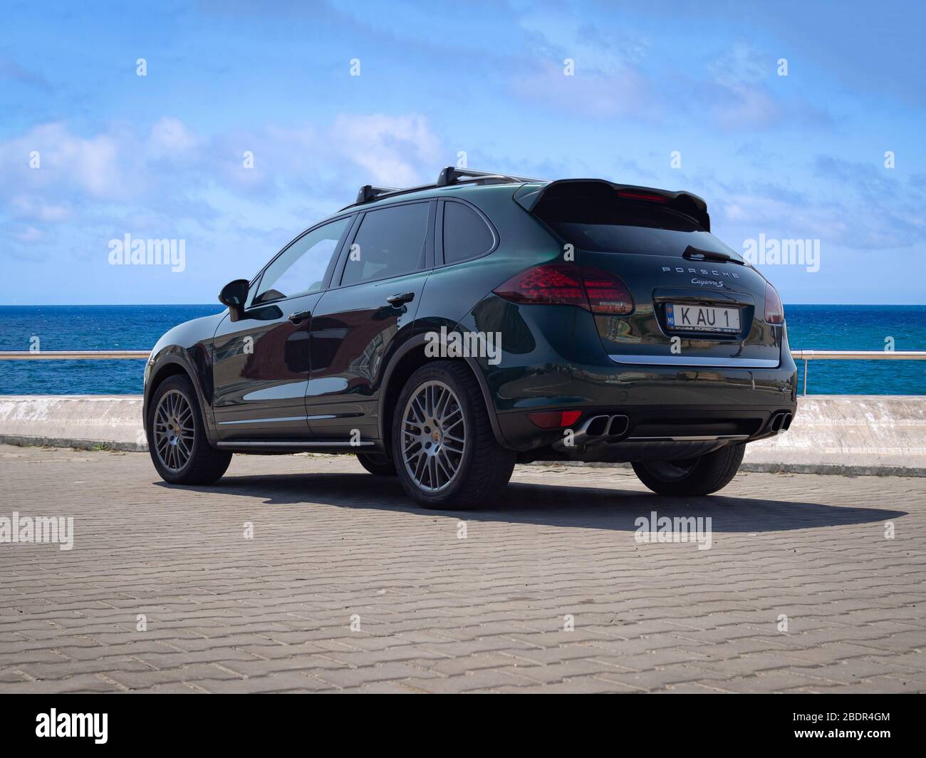 BARCELONA, SPAIN-APRIL 9, 2020: Porsche Cayenne S (second generation ...